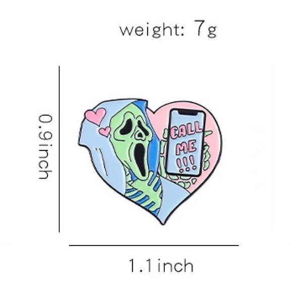 Jewelry | 63 Scream Ghostface Call Me Enamel Pin | Poshmark